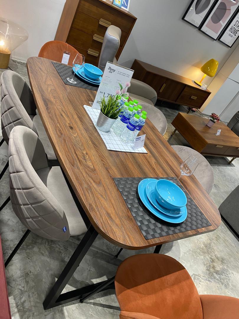 KINSEN HOME Dining Set 6 Seater Meja Makan & Kerusi FIXED PRICE, Furniture & Home Living ...