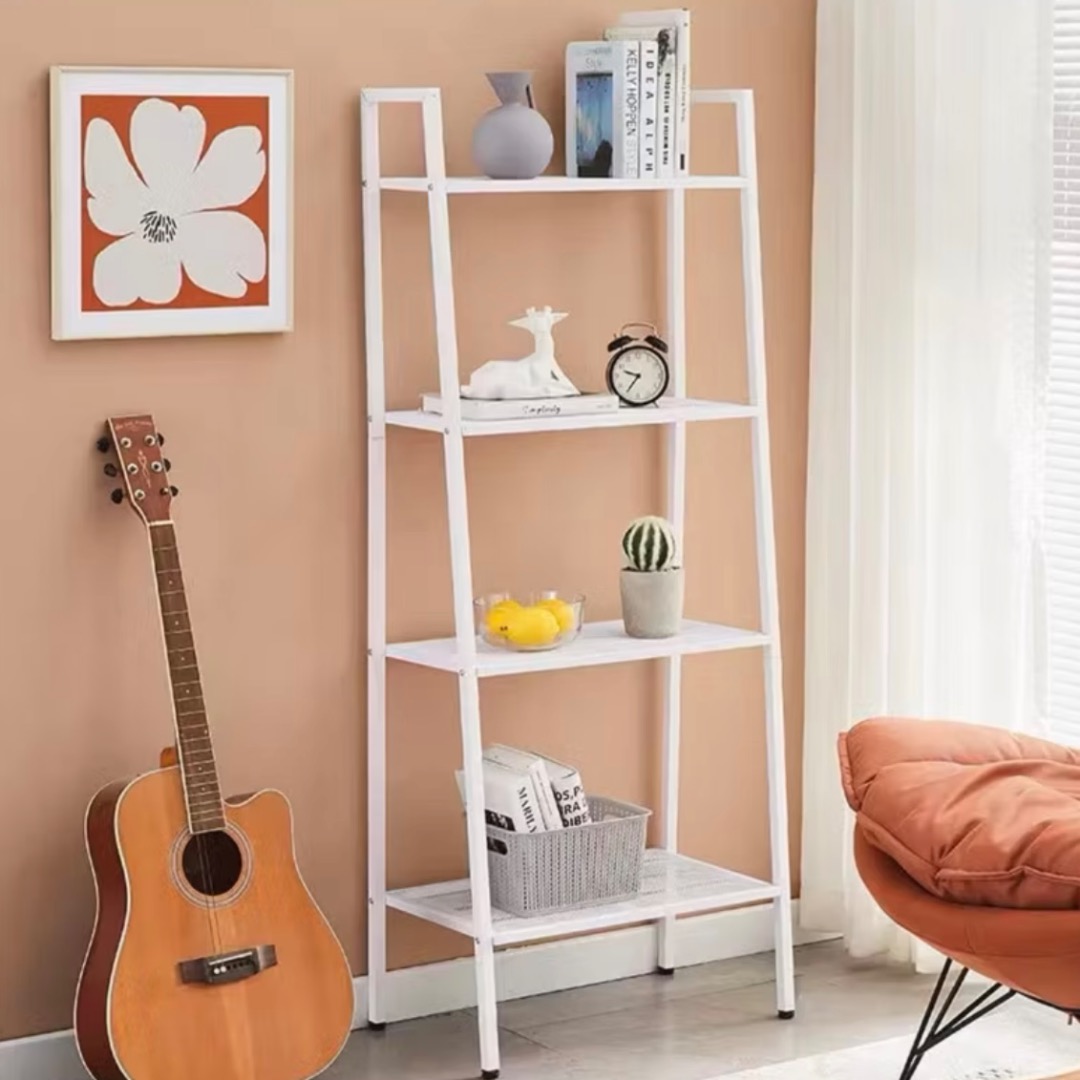 Leaning Ladder Shelf | Ladder Style Bookshelf | 5-Tier Display Shelf ...