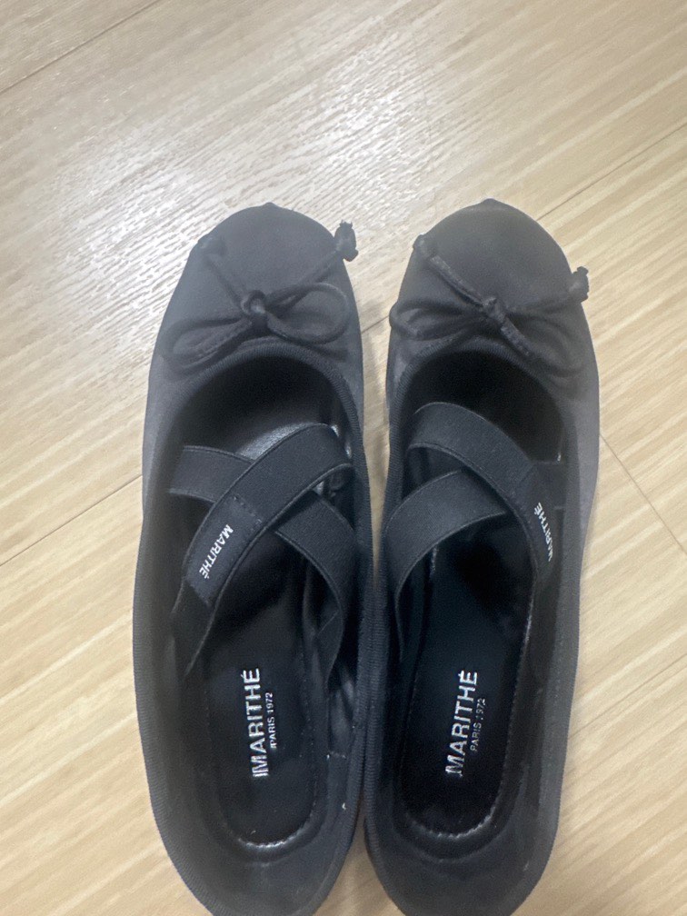 marithe cross banding ribbon ballet flats shoes, Women's Fashion ...