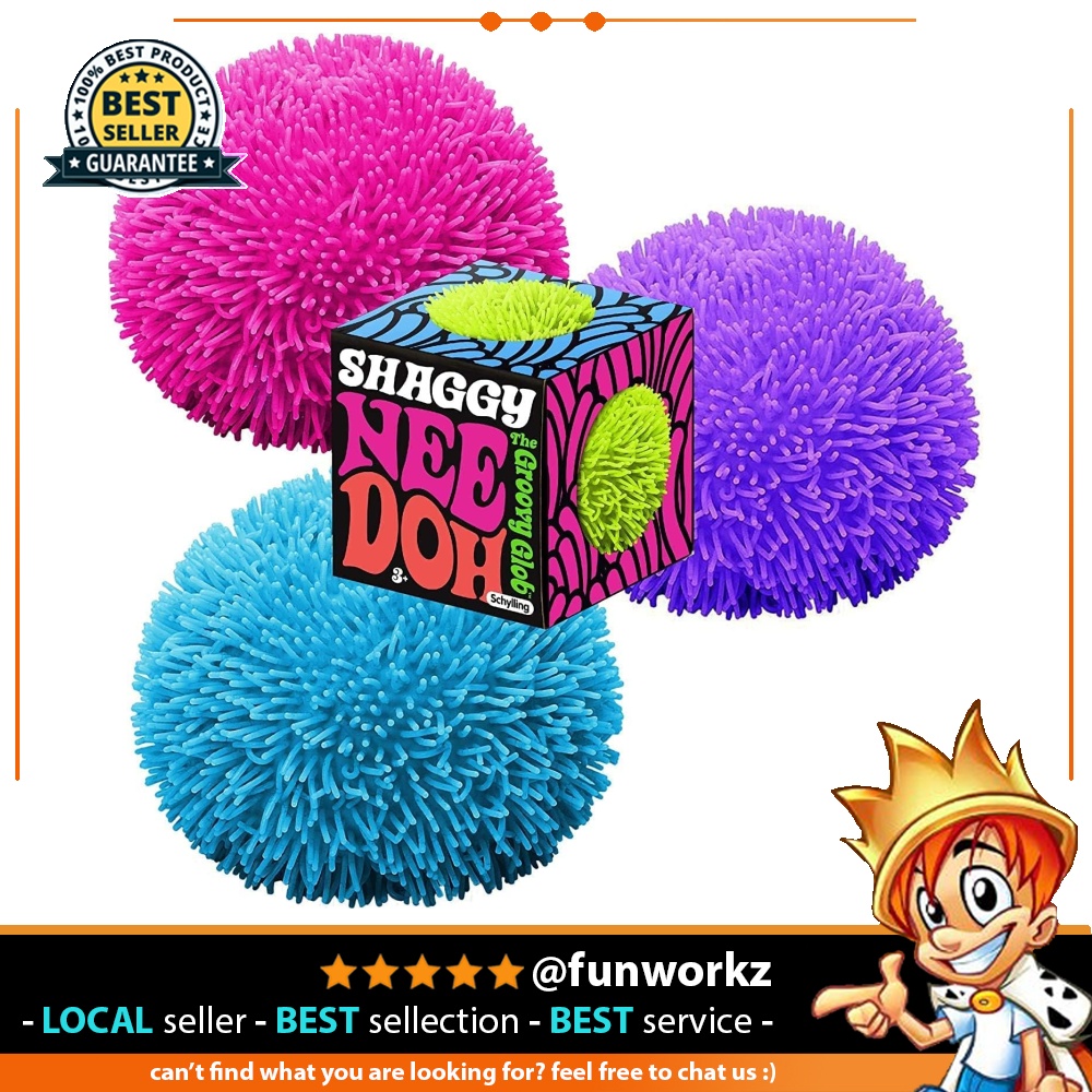 Nee-Doh Schylling Shaggy Groovy Glob! Squishy, Squeezy, Stretchy Stress Balls Neon Colors Gift ...