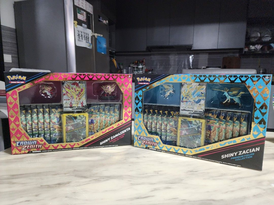 Pokemon Crown Zenith Shiny Zacian and Zamazenta Premium figure collection, Hobbies & Toys, Toys ...