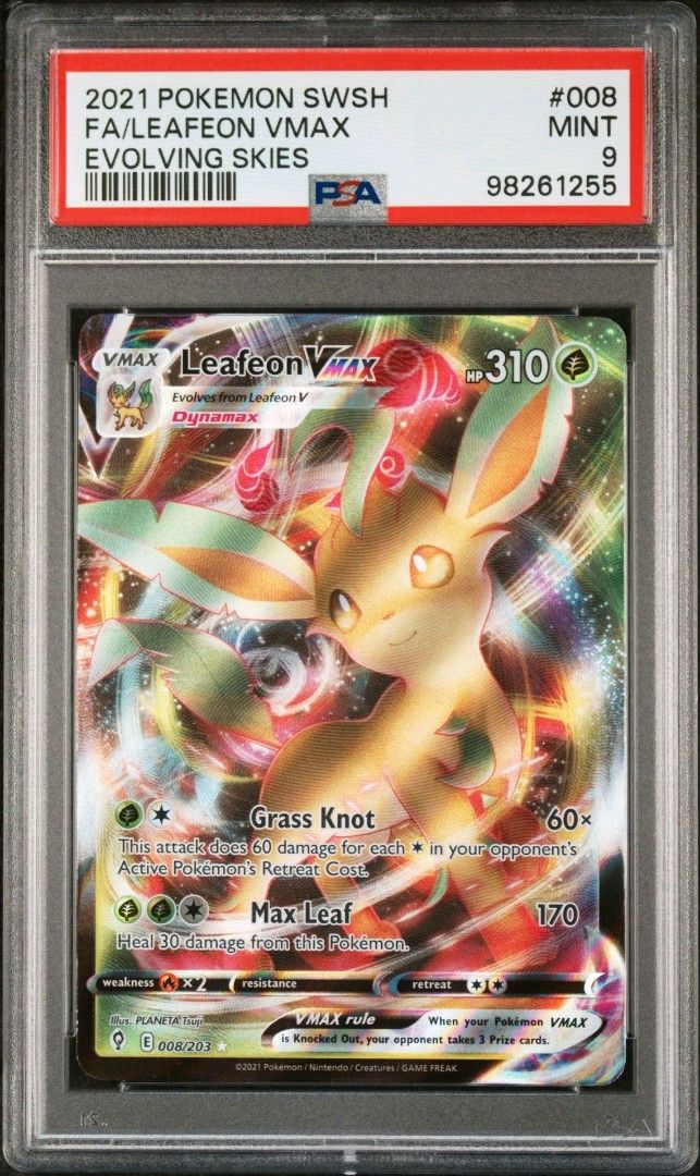 PSA 9 2021 Leafeon VMAX 008/203 Pokemon Evolving Skies, Hobbies & Toys ...