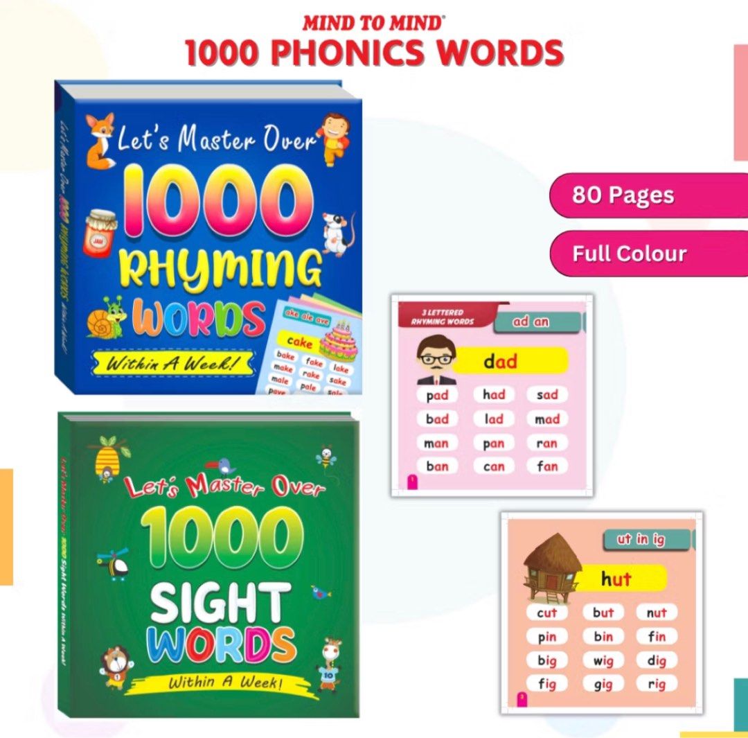Rhyming Words & Sight Words Book Set, Hobbies & Toys, Books & Magazines ...