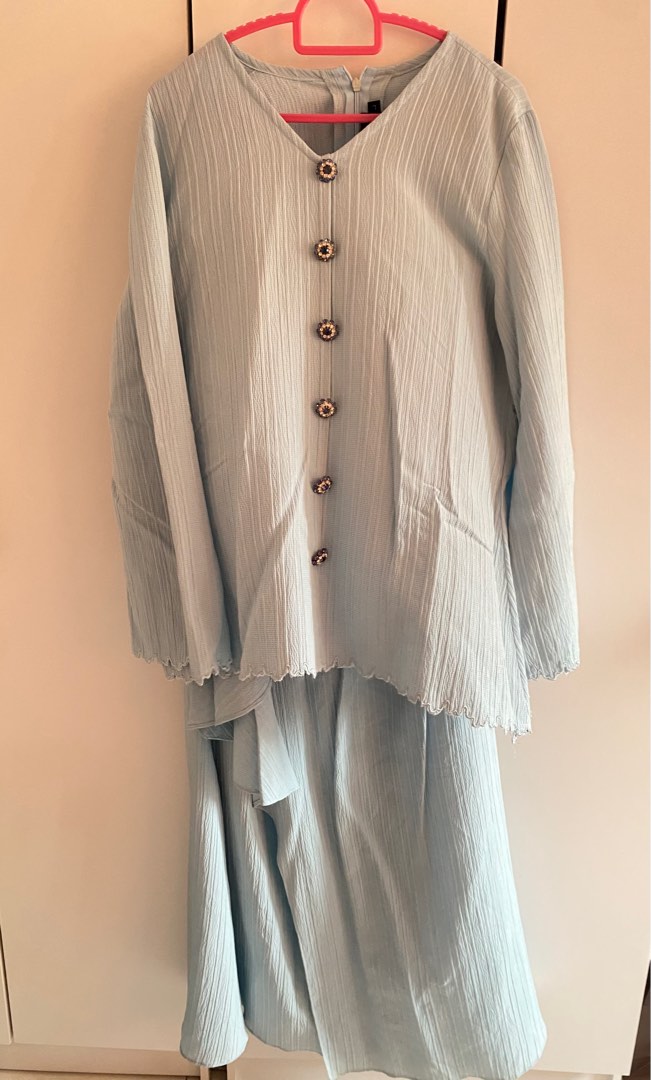 Rico Rinaldi Kurung in colour baby blue, Women's Fashion, Muslimah ...