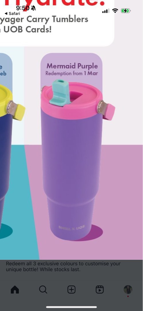 Shell x UOB Oasis Tumbler, Furniture & Home Living, Kitchenware ...