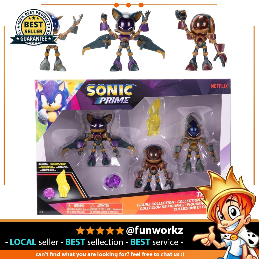 Sonic Prime 2.5-inch Action Figures The Grim Themed 5 Pieces: Sonic ...