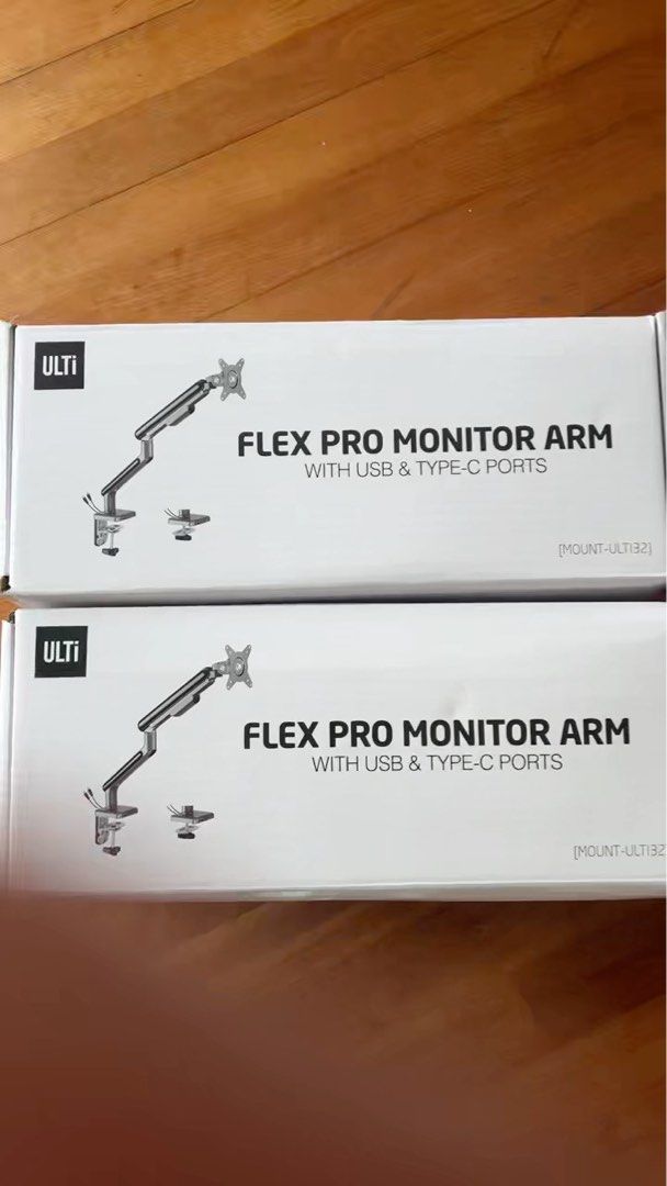 2x Ulti Flex Pro Monitor Arm with USB & Type-C Ports, Computers & Tech ...