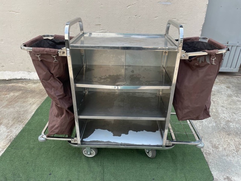 YB19A1 Stainless Steel Housekeeping Trolley Hotel Cleaning Service Cart ...