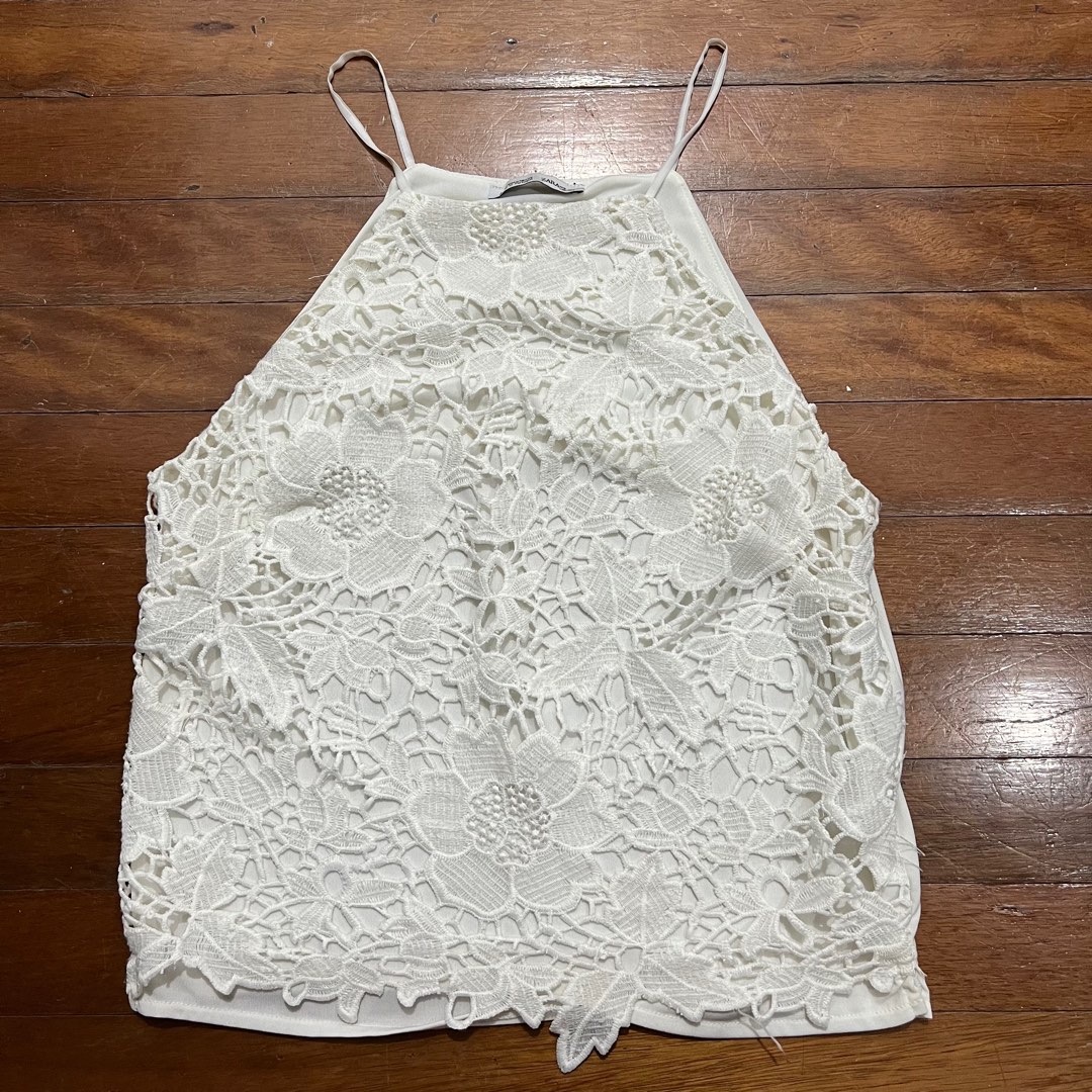 ZARA Halter Top, Women's Fashion, Tops, Sleeveless on Carousell