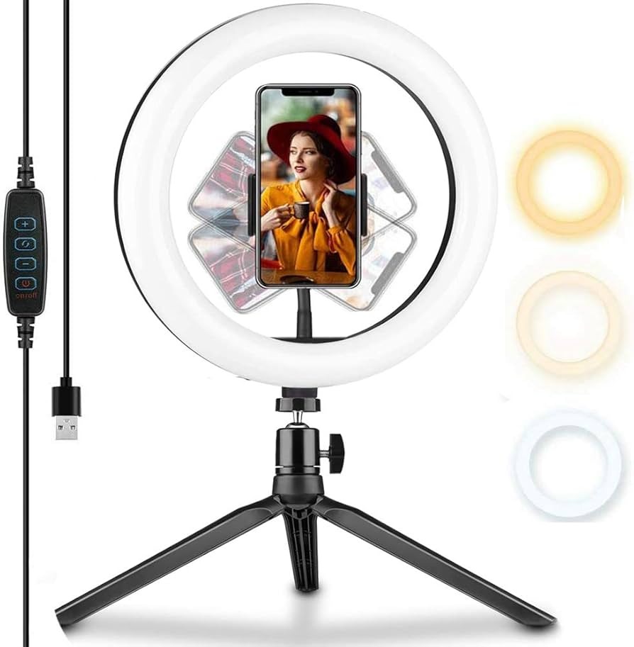 6inch LED Ring Light " with Tripod Stand & Phone Holder for Live ...