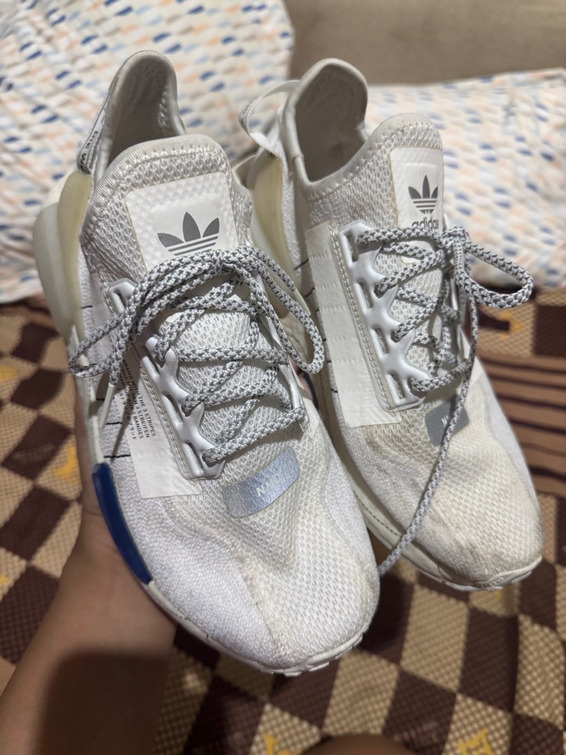 Adidas NMD R1 V2 White Bold Blue, Men's Fashion, Footwear, Sneakers on Carousell