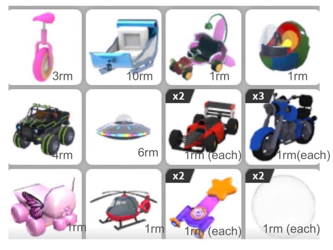 Adopt me vehicles for sale!!, Video Gaming, Video Games, Others on ...