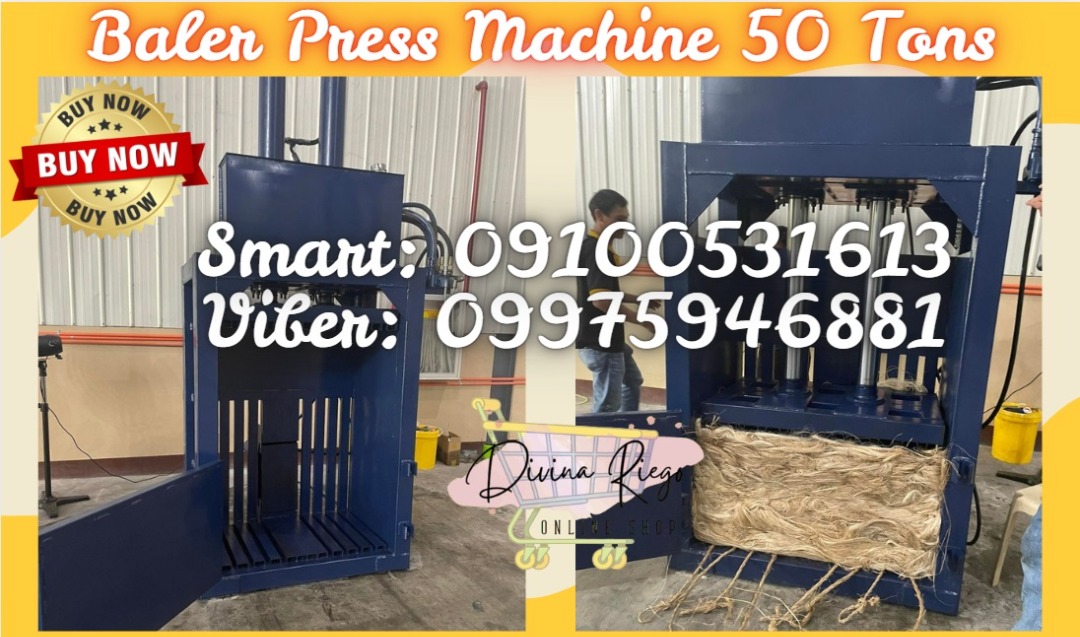 BALER GARBAGE PRESS MACHINE 50 TONS DOUBLE CYLINDER, Commercial ...