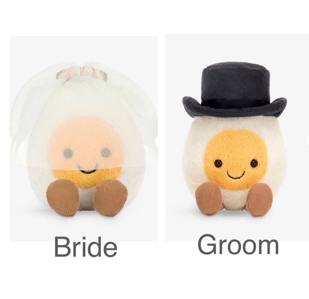 BNWT Jellycat Amuseables Boiled Egg Groom Bride, Hobbies & Toys, Toys ...