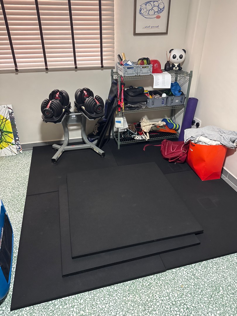 Bowflex Adjustable Dumbbell + Rubber Floor Mats, Sports Equipment ...