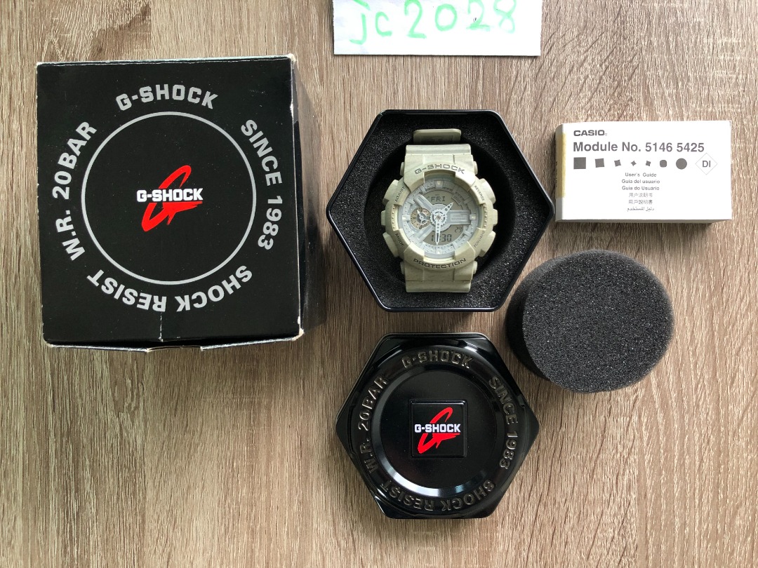 CASIO G SHOCK GA110 1ADR WATCH 灰色 設計 手錶 全套連盒 WITH BOX, 男裝, 手錶及配件, 手錶 ...