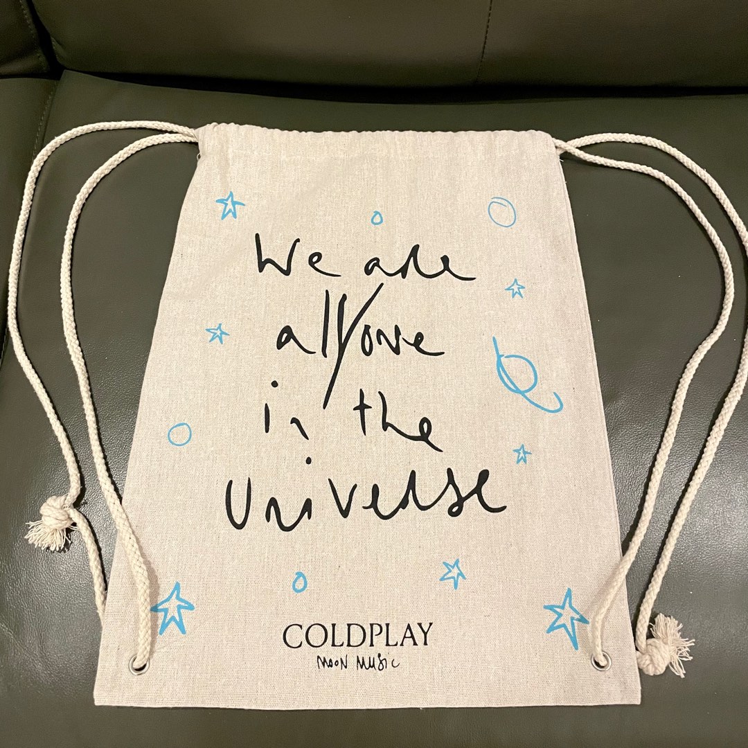 Coldplay VIP 限定 麻布索帶背包 Linen Backpack Music of the Sphere, 門票＆禮券, 活動門票 ...