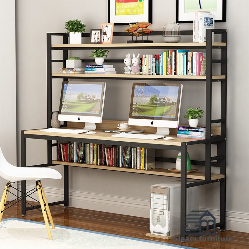 Computer desk and bookshelf, Furniture & Home Living, Furniture, Tables ...