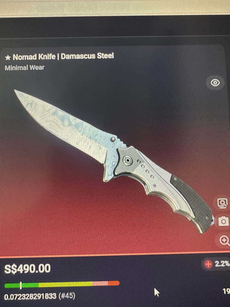 CS2 Nomad Damascus Steel MW 0.07, Video Gaming, Gaming Accessories, In ...