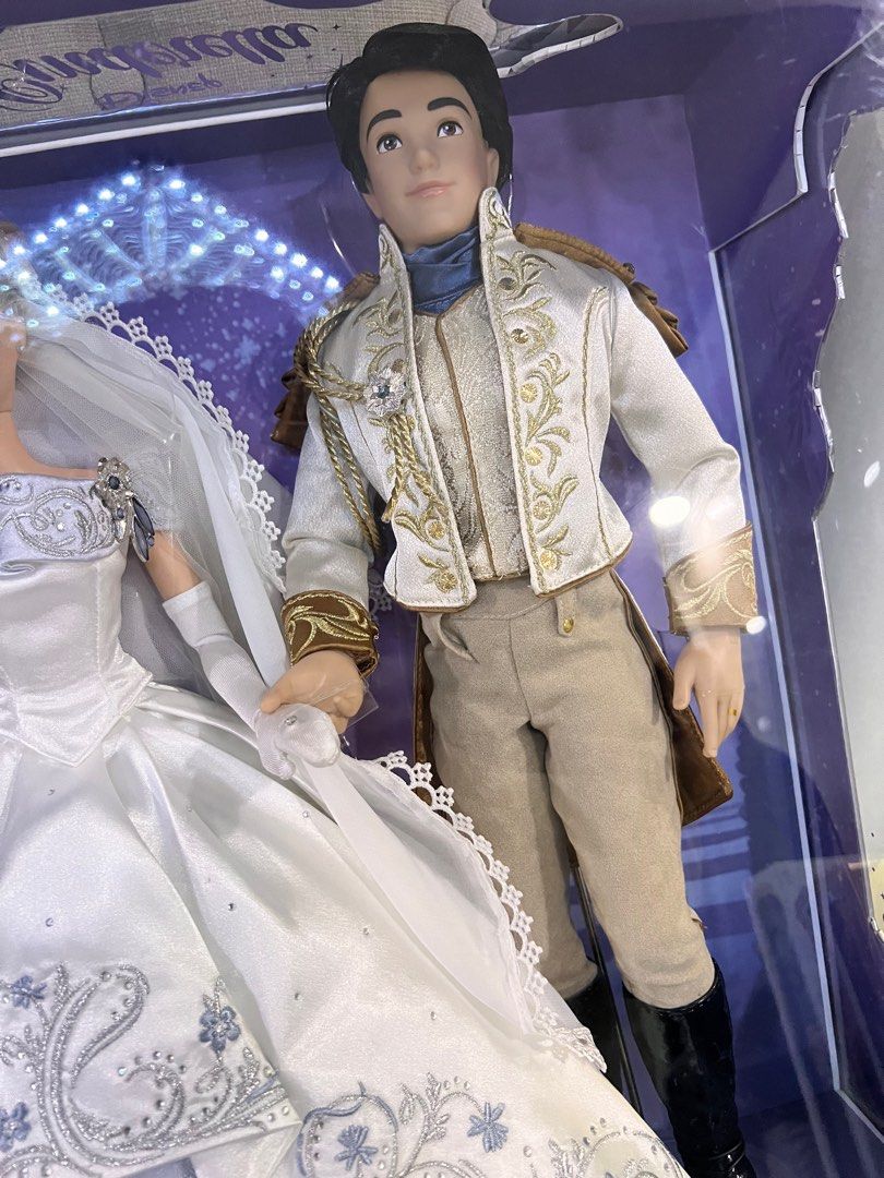 Disney Limited Edition Cinderella and Prince Charming Platinum Doll Set ...