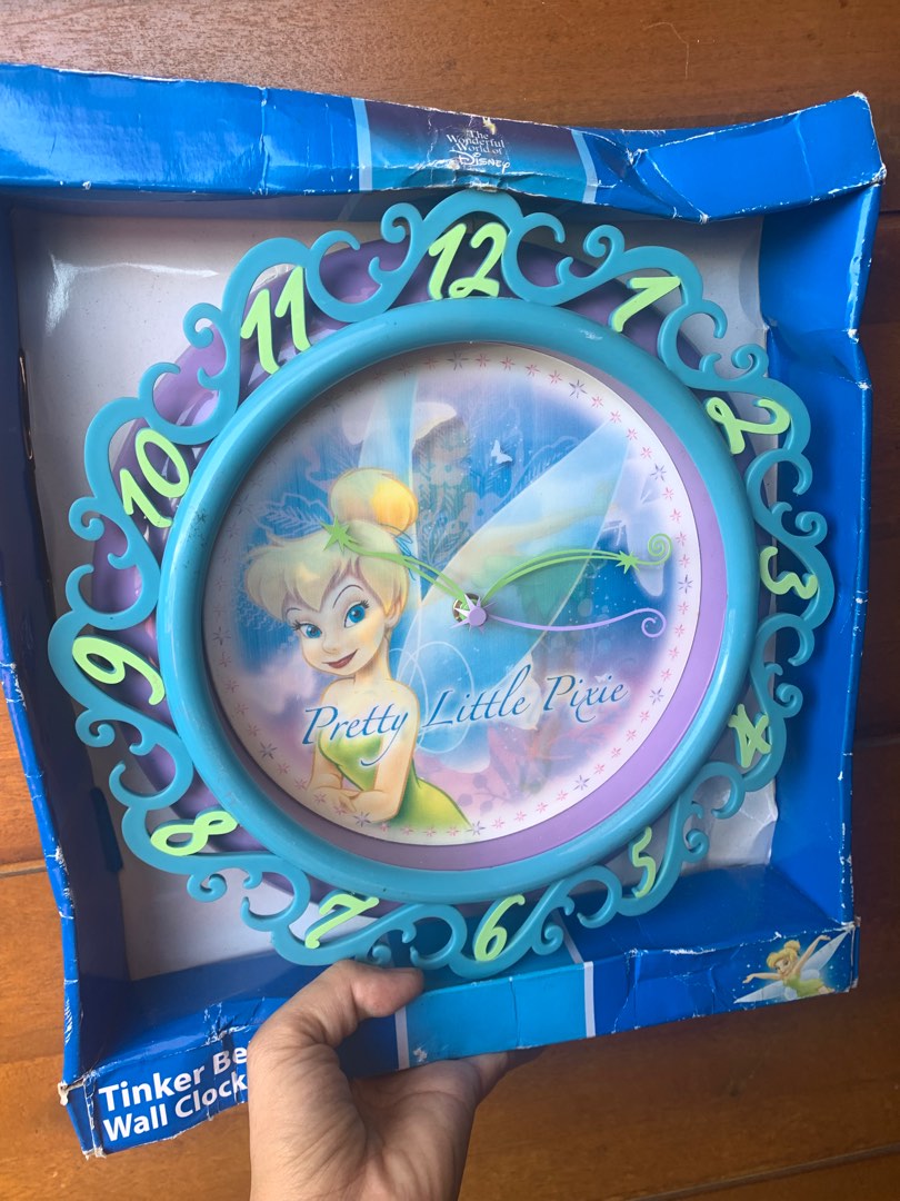 Disney Tinkerbell Wall Clock, Furniture & Home Living, Home Decor ...