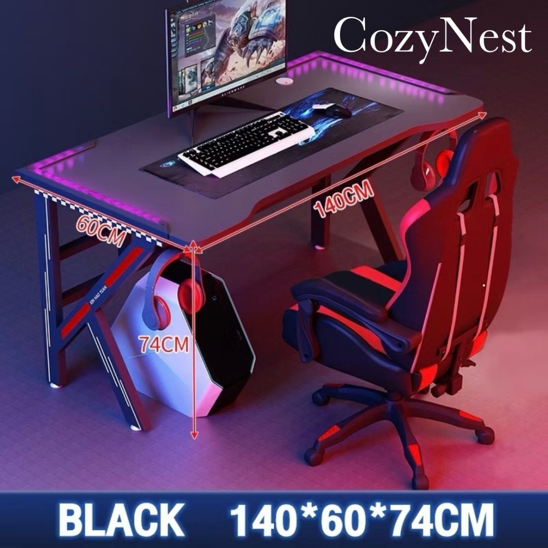 Gaming Computer Desk | Gaming Table For Setup | Wide Monitor Desk ...
