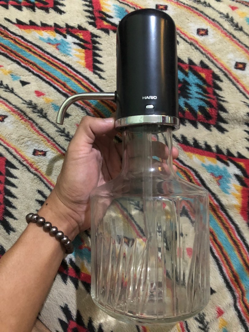 Hario japan room glass water pump dispenser, Furniture & Home Living ...