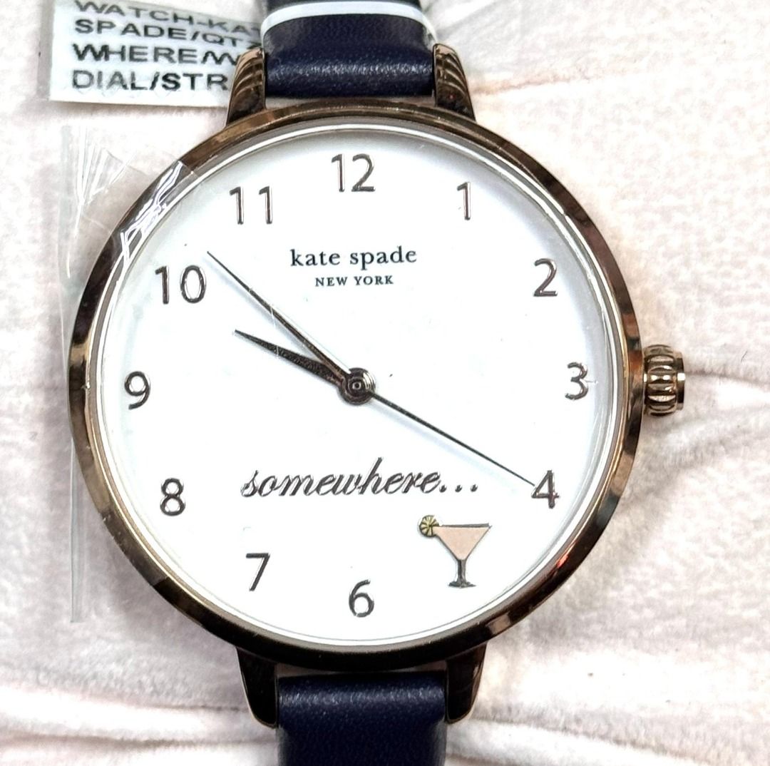 JE-Kate Spade KSW1525 Women's Analog Quartz Metro Three-Hand Navy Blue ...