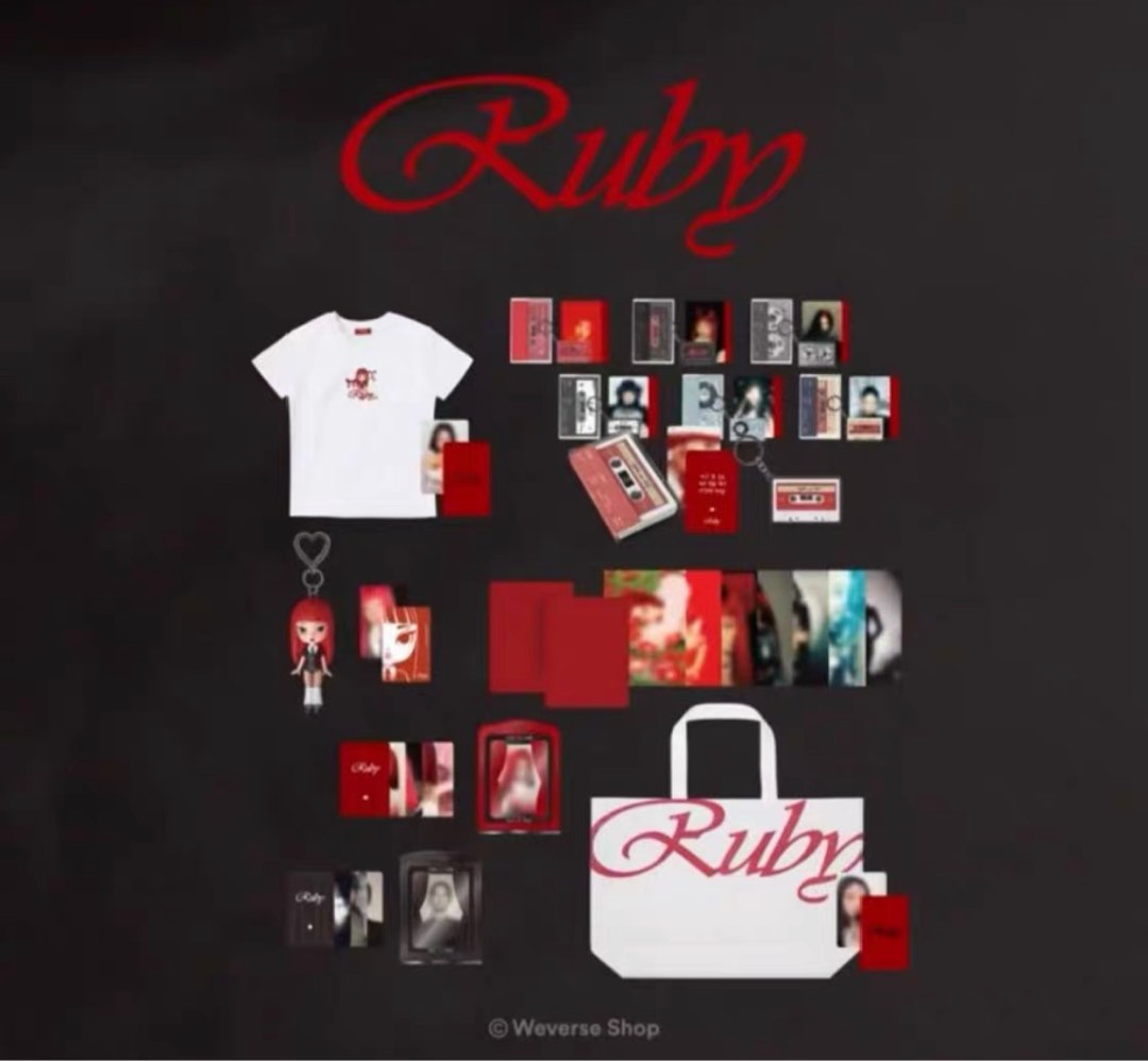 BLACKPINK JENNIE RUBY KEYCHAIN T-SHIRT BAG CASSETTE POSTER MERCHANDISE ...