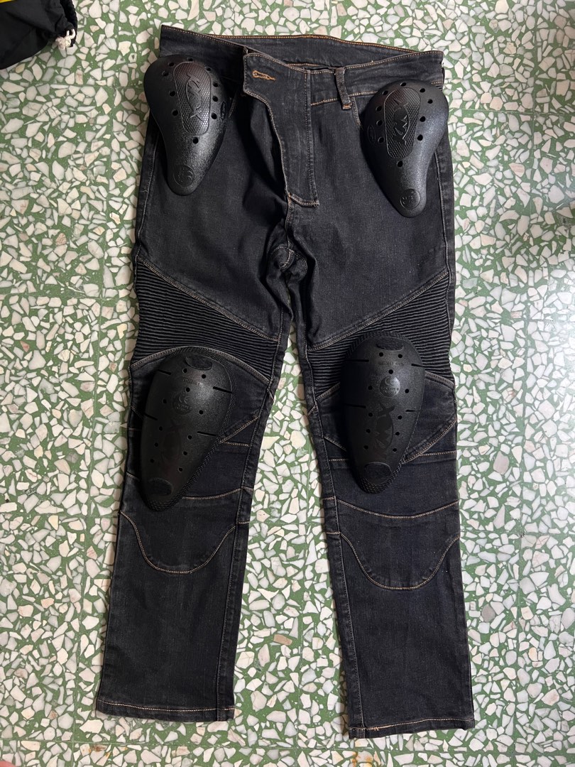 Komine riding jeans with Knox Armour Pads, Motorcycles, Motorcycle ...