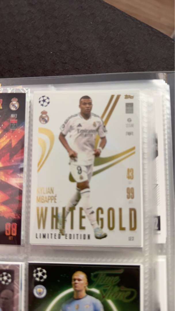 Kylian Mbappe White Gold Limited Edition Trading Card, Hobbies & Toys ...