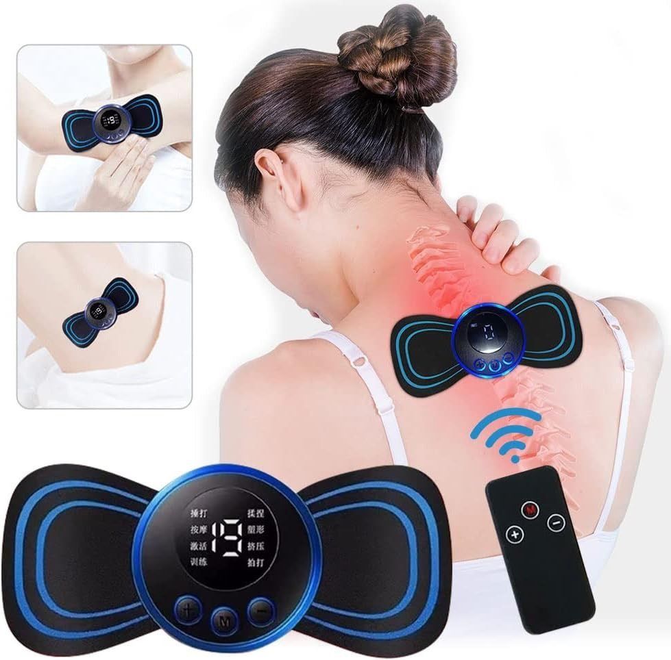 LCD Display EMS Neck Massager Stretcher Remote Electric Massage 8 Mode ...