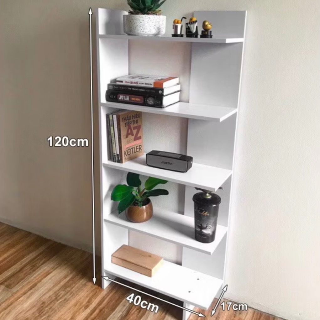 Living Room Leaning Bookshelf | Vertical Display Shelf | Modern Durable ...