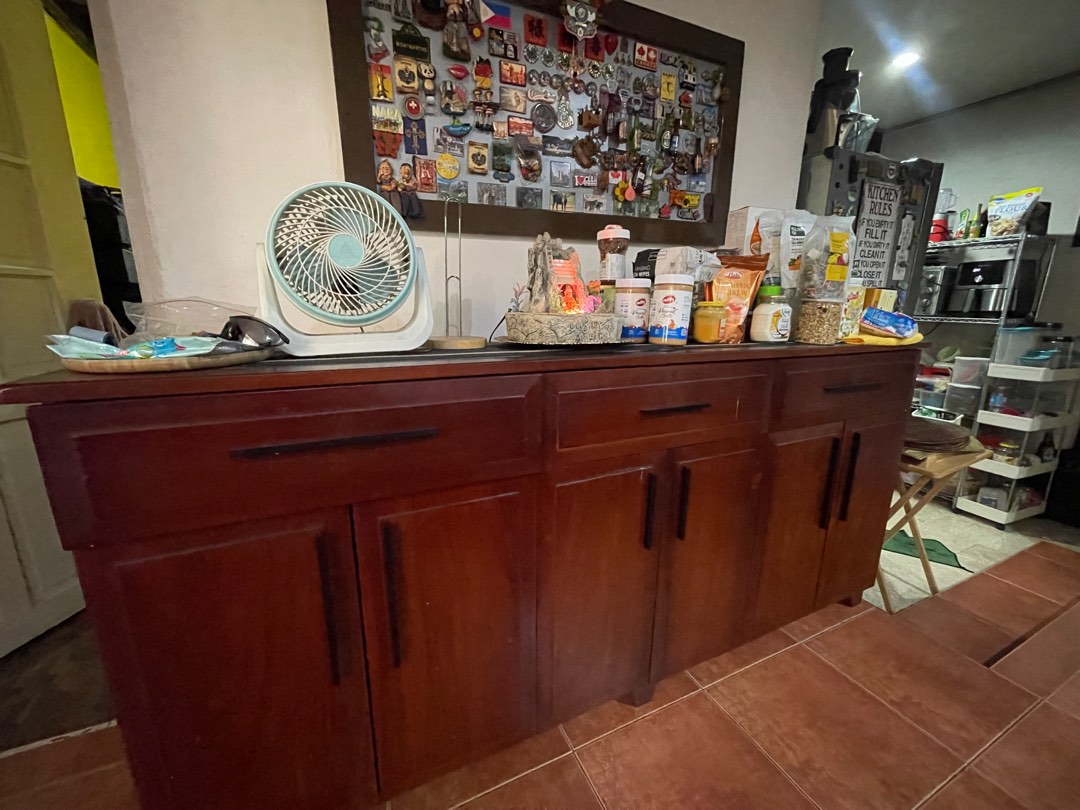 LONG BUFFET TABLE HARDWOOD, Furniture & Home Living, Furniture, Shelves ...