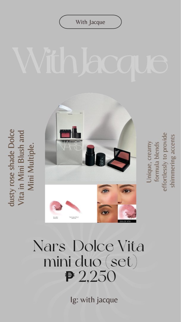 Nars Dolce Vita mini duo set, Beauty & Personal Care, Face, Makeup on ...