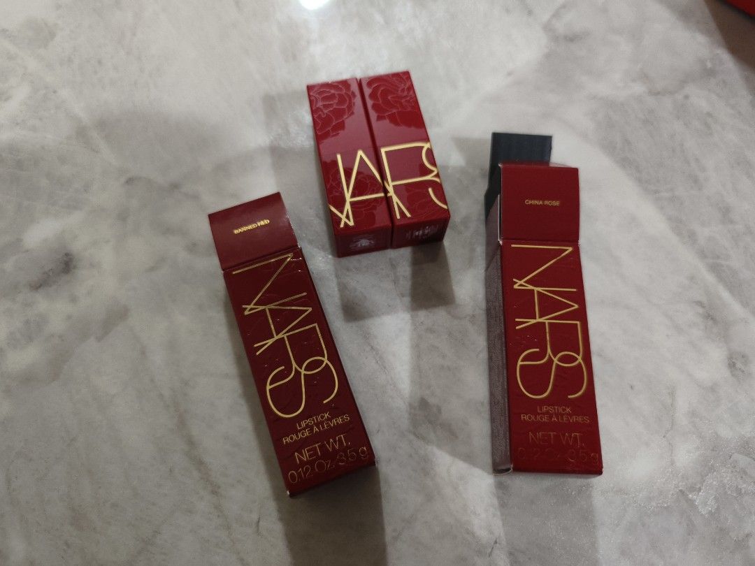 NARS LIPSTICK RED CASE LIMITED EDITION BANNED RED, CHINA ROSE, Beauty ...