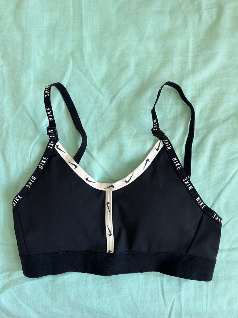 Nike Training Indy light support tapping sports bra in black, Women's ...