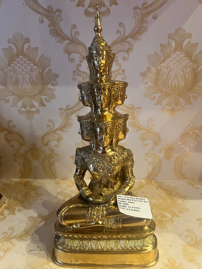Nine face Buddha Bucha statues god Buddhist Buddha Buddhism thai Thailand amulet religious ...