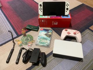 Full Set Nintendo Switch Neon Oled + Zelda BOTW, Video Gaming, Video ...