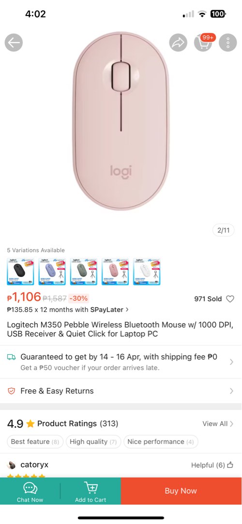 Pink Logitech M350 Pebble Wireless Bluetooth Mouse, Computers & Tech ...