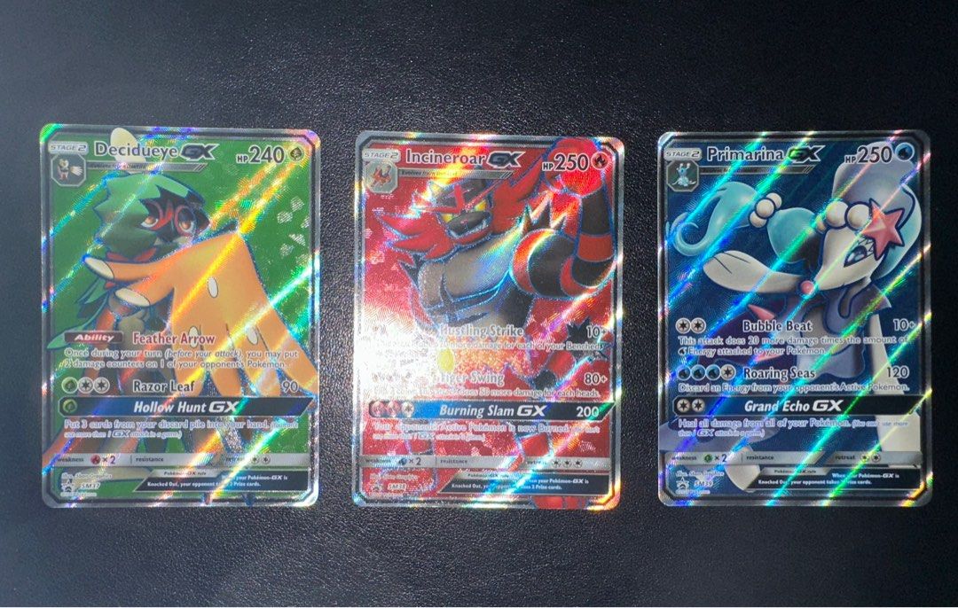 Pokemon Sun & Moon Full Art Promo Decidueye Incineroar Primarina GX ...