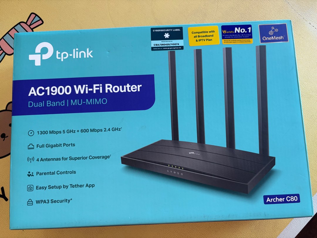 TP-link AC1900 Wi-Fi Router Dual Band MU-MIMO (Archer C80), Computers ...