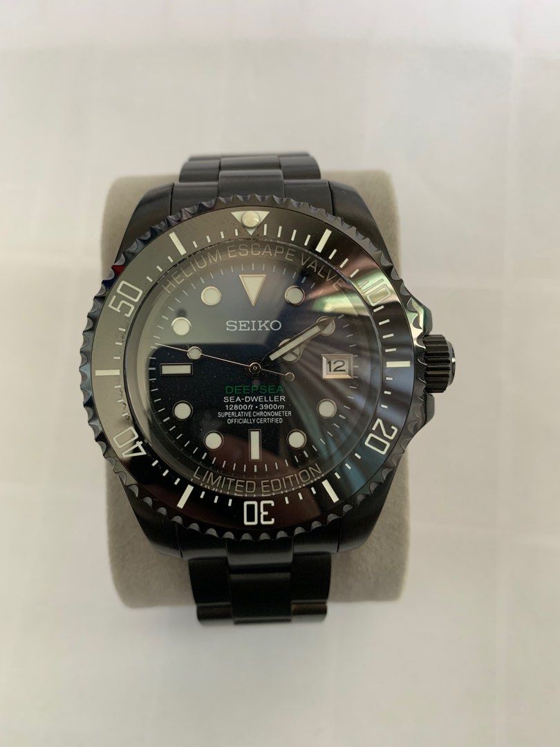 Seiko Mod 44mm Deepsea Automatic watch black/Silver, Luxury, Watches on ...