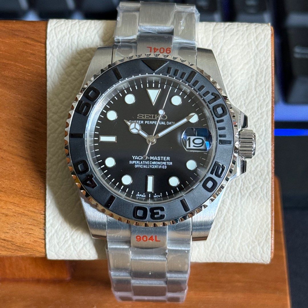 Seikomod Yacht Master Titanium Style NH35 Automatic, Fesyen Pria, Jam ...