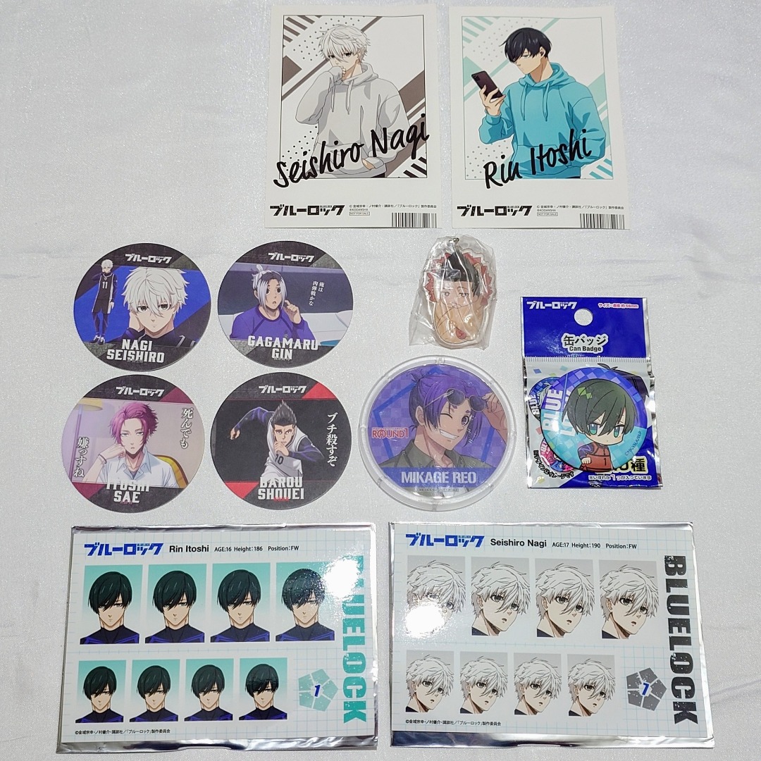 Set Anime Blue lock nagi rin barou sae collection postcard badge pin ...