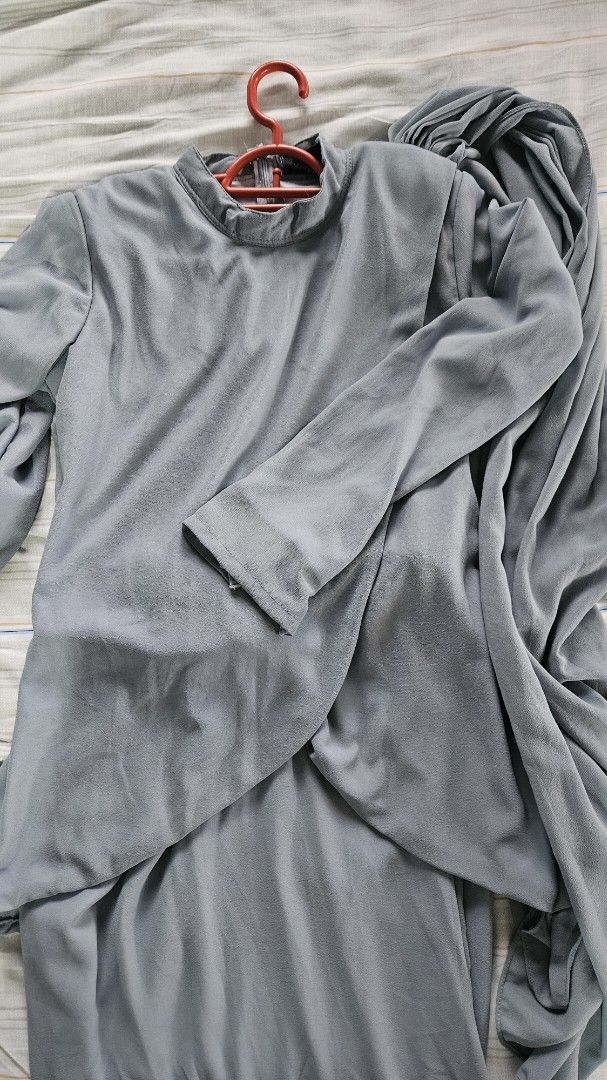 Set mom daughter Powder Blue S, Women's Fashion, Muslimah Fashion, Baju ...