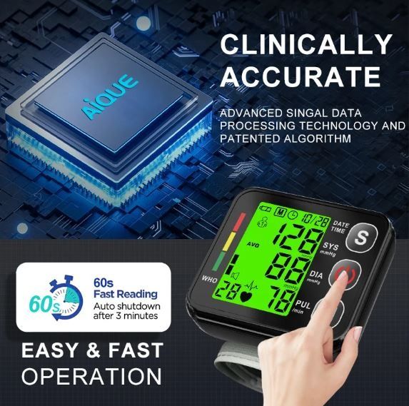 SG Local Stock! Digital Wrist Blood Pressure Monitor BP Heart Pulse ...
