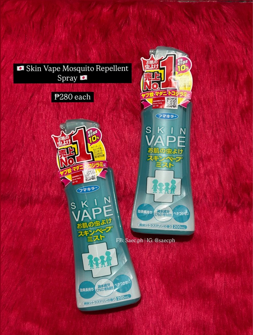 Skin Vape Mosquito Repellent Spray, Health & Nutrition, Insect ...