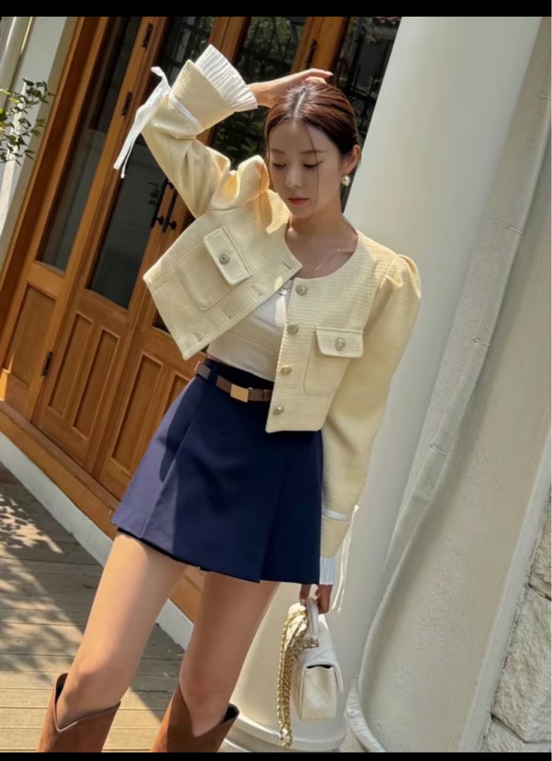 Slit Korean slit jacket, Women's Fashion, Coats, Jackets and Outerwear ...