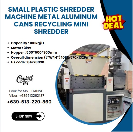Small Plastic Shredder Machine Metal Aluminum Cans Recycling Mini ...